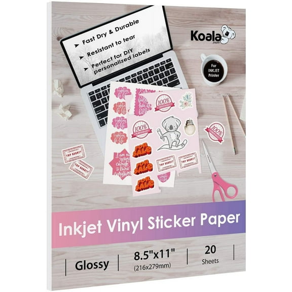 30 Sheets Premium Printable Vinyl Sticker Paper For Inkjet Printers ...