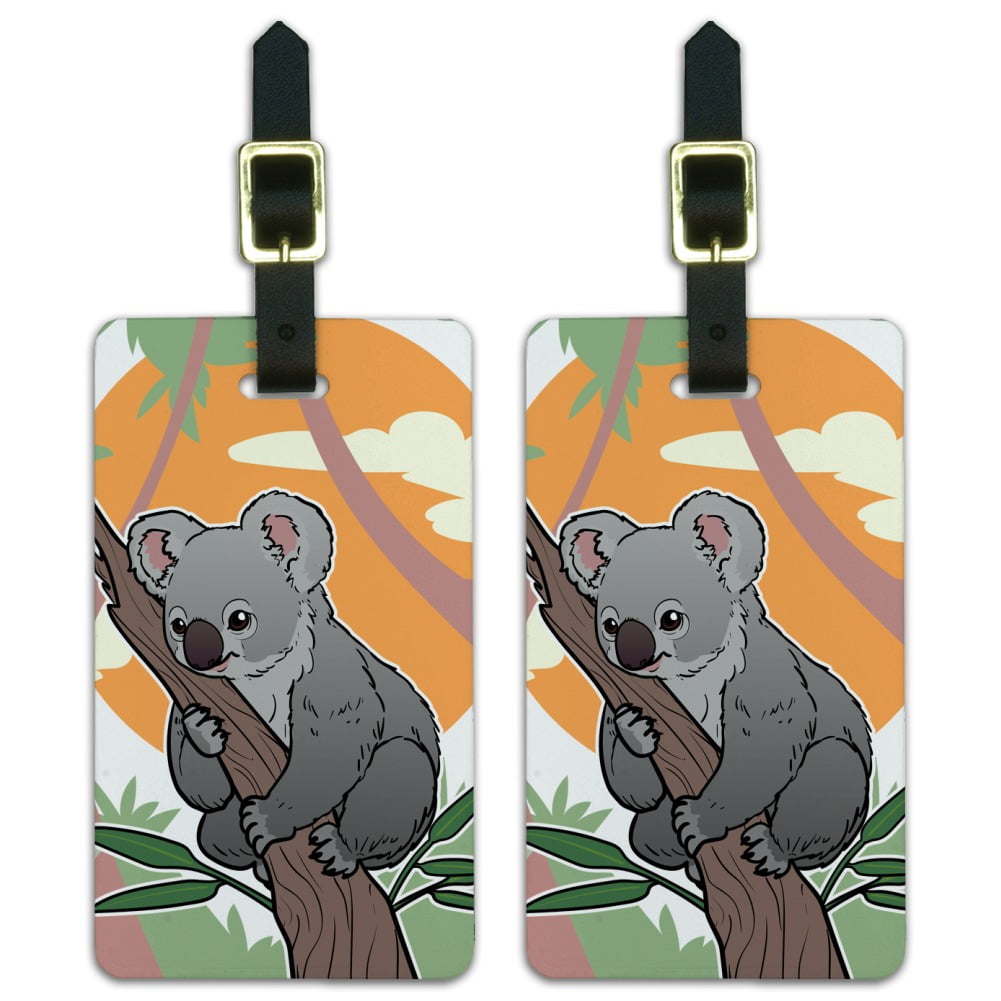 Koala Resting on Eucalyptus Tree Luggage ID Tags Suitcase Carry-On ...