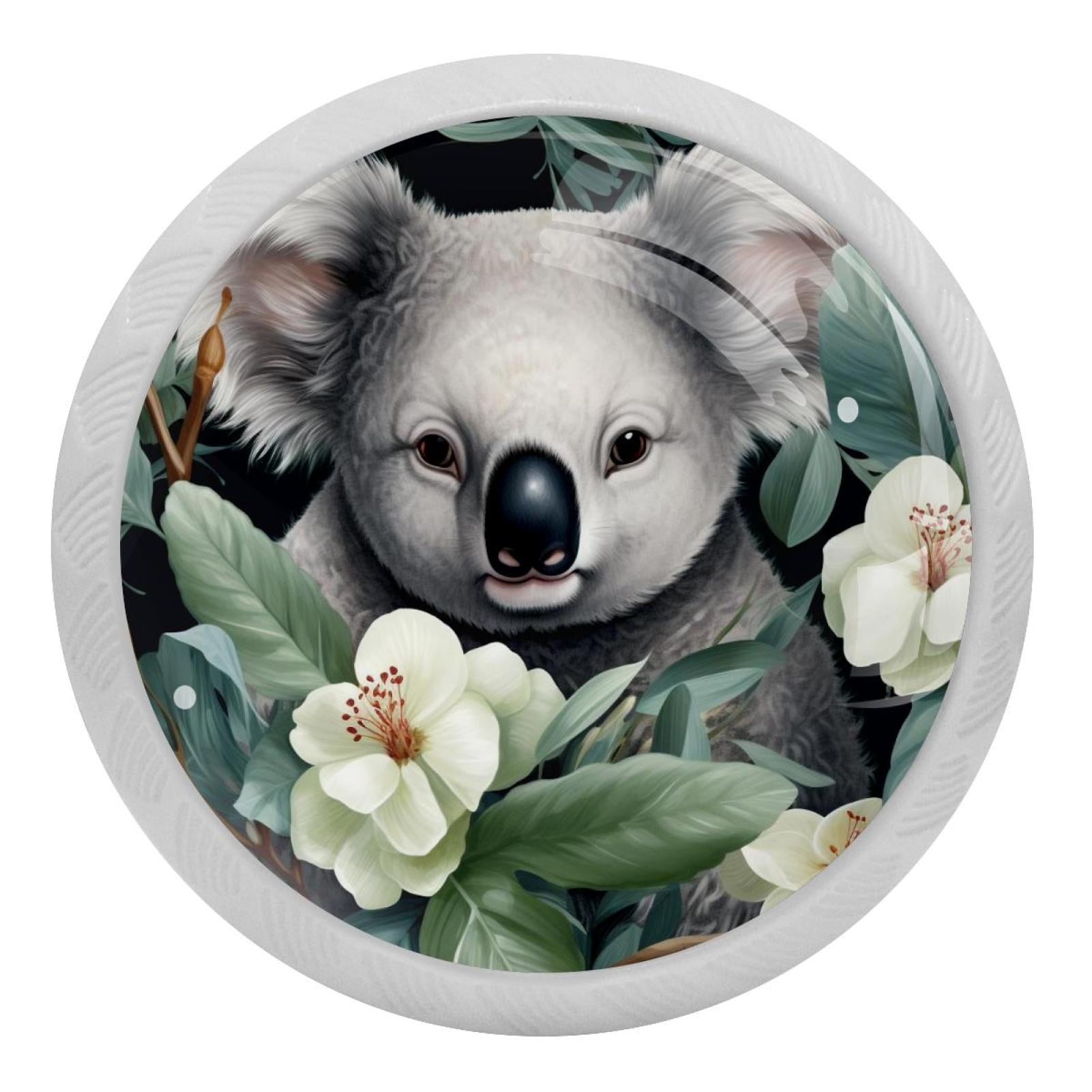 Koala Round Glow-in-the-Dark Cabinet Knobs: Fluorescent Drawer Pulls 4 ...