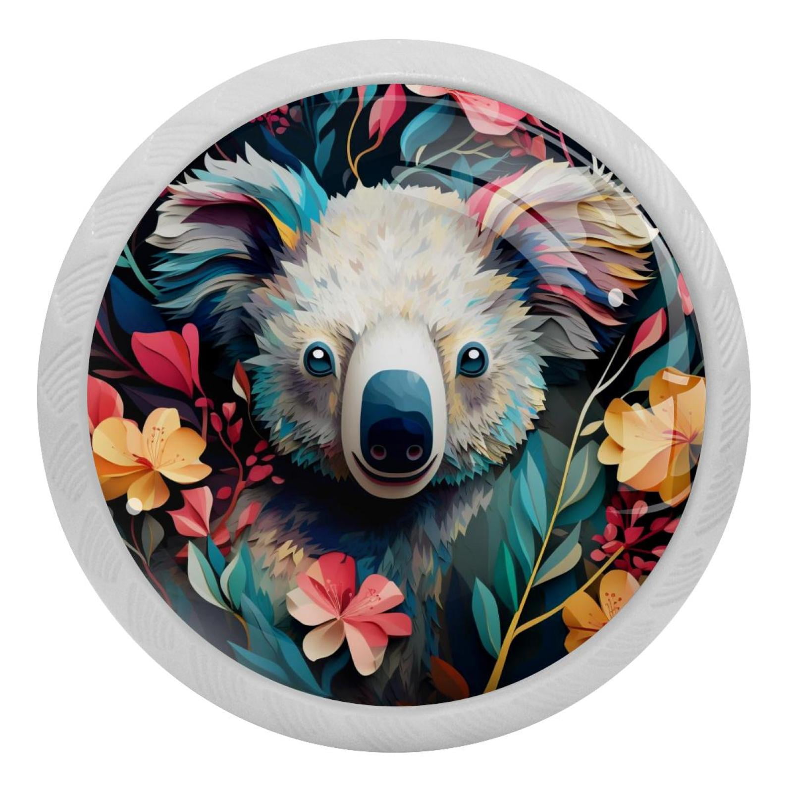 Koala Round Glow-in-the-Dark Cabinet Knobs: Fluorescent Drawer Pulls 4 ...