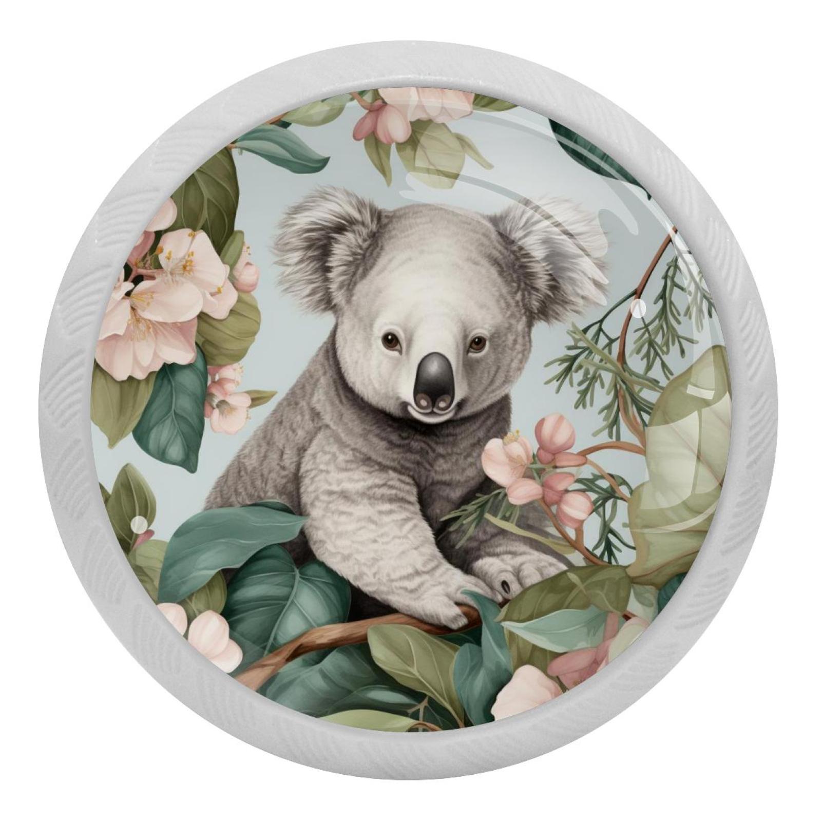 Koala Round Glow-in-the-Dark Door Knobs 4-Pack with Screws ...