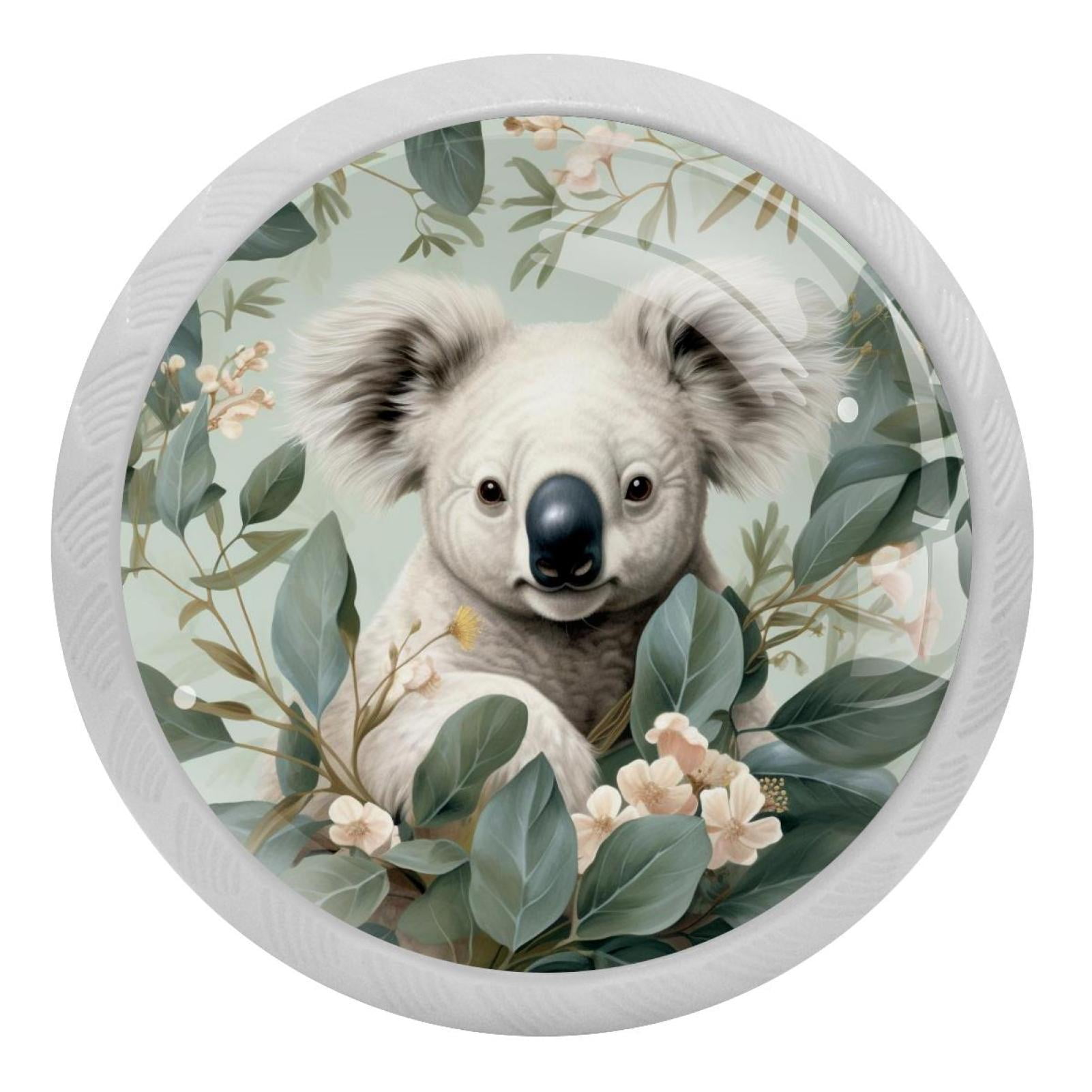Koala Round Glow-in-the-Dark Fluorescent Cabinet and Dresser Knobs - 4 ...