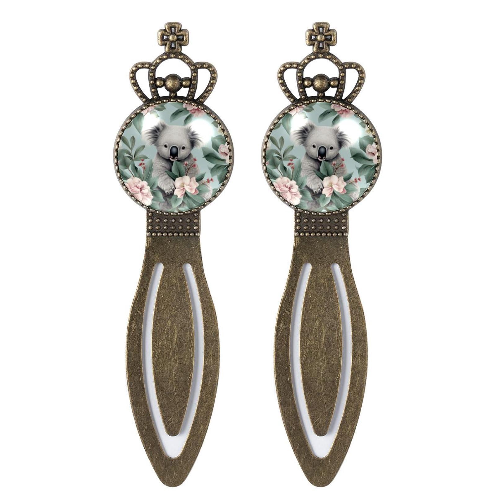 Koala Set of 2 Vintage Copper Crown-Shaped Stainless Steel Bookmarks ...