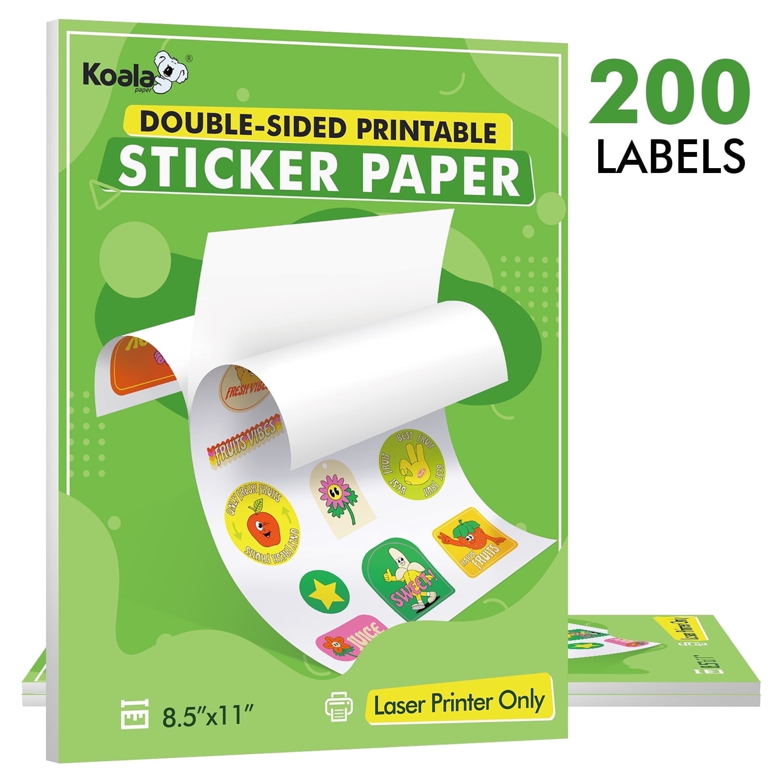 Koala Shipping Labels 8.5 x 11 - 200 Full Sheet Labels, Blank White ...