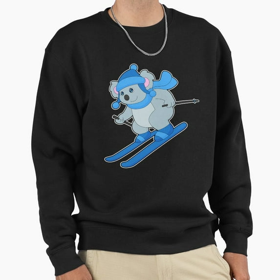 Koala Skier Ski Winter Sports Animal Cute Snow Action Art Pullover ...