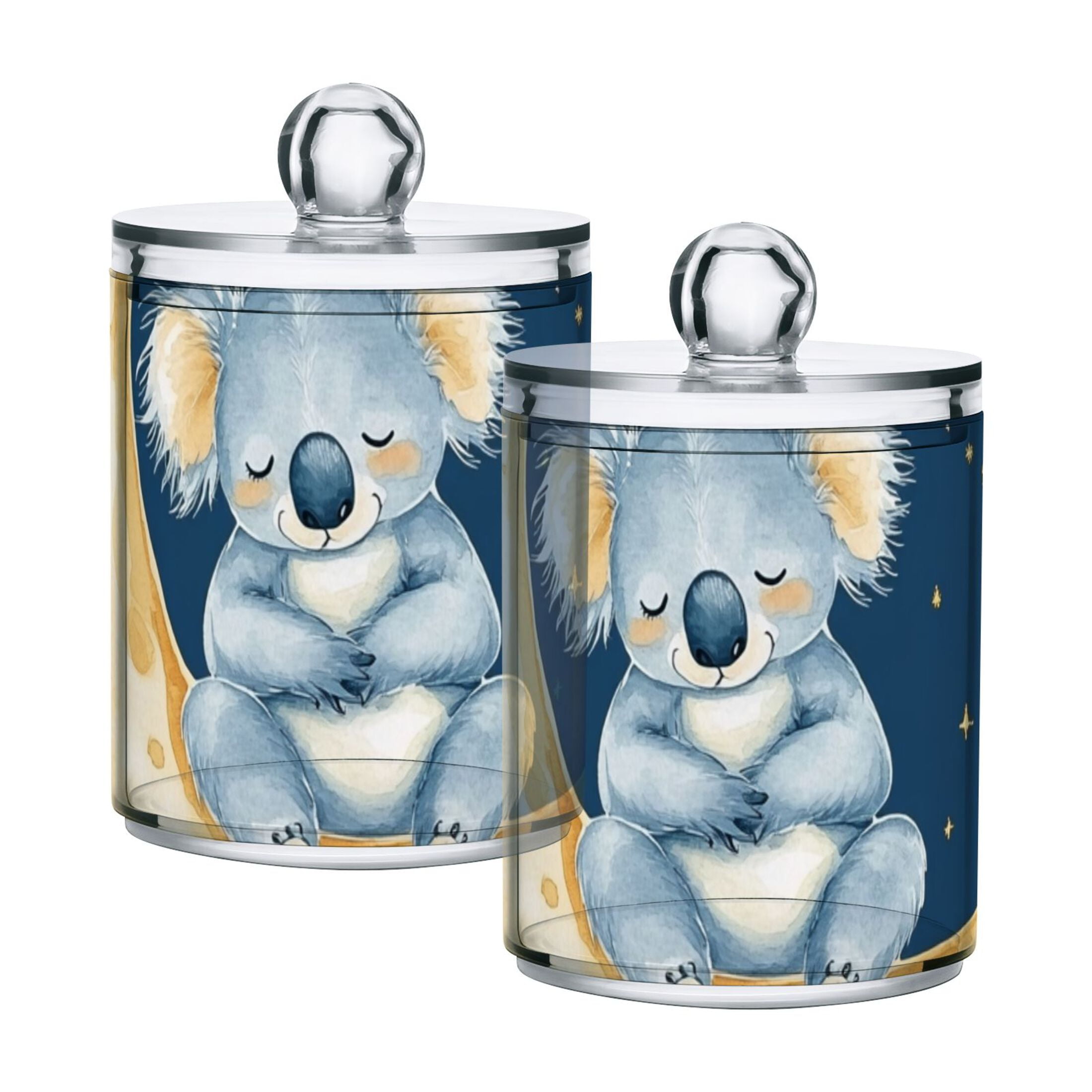 Koala Sleeping on The Moon Stars Translucent Plastic Cans Storage ...