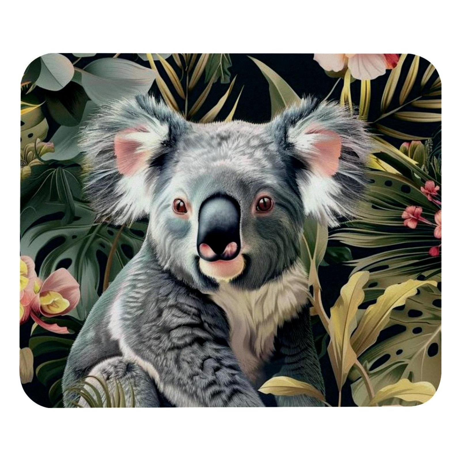 Koala Square Desk Mat Gaming Mouse Pad, 8.3x9.8 Inch Non-Slip Rubber ...
