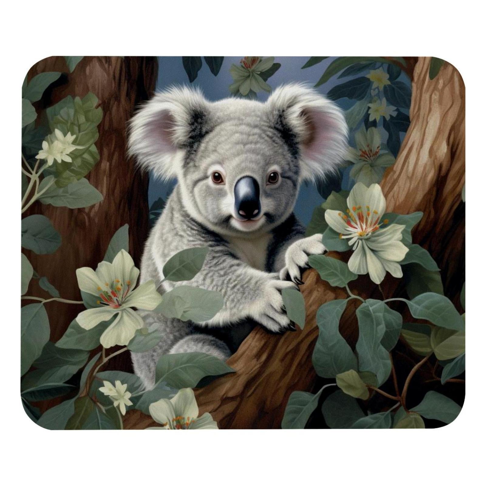 Koala Square Desk Mat Gaming Mouse Pad, 8.3x9.8 Inch Non-Slip Rubber ...