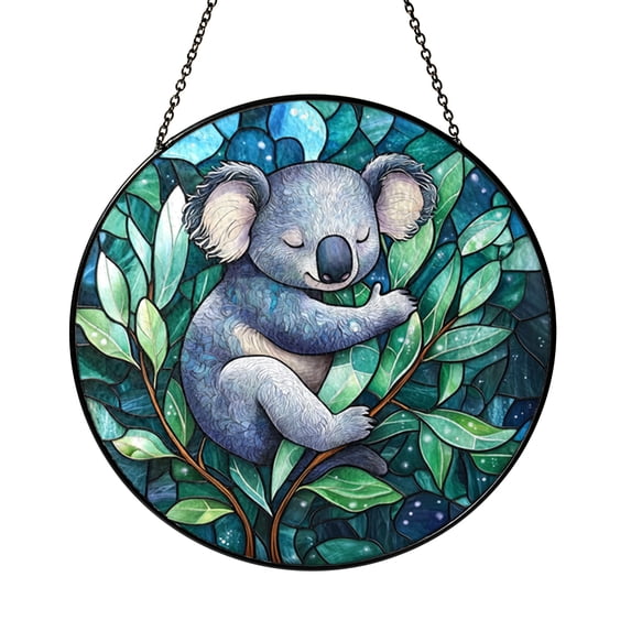 Koala Stained Glass Suncatcher – Australian Animal Window Art, Adorable ...