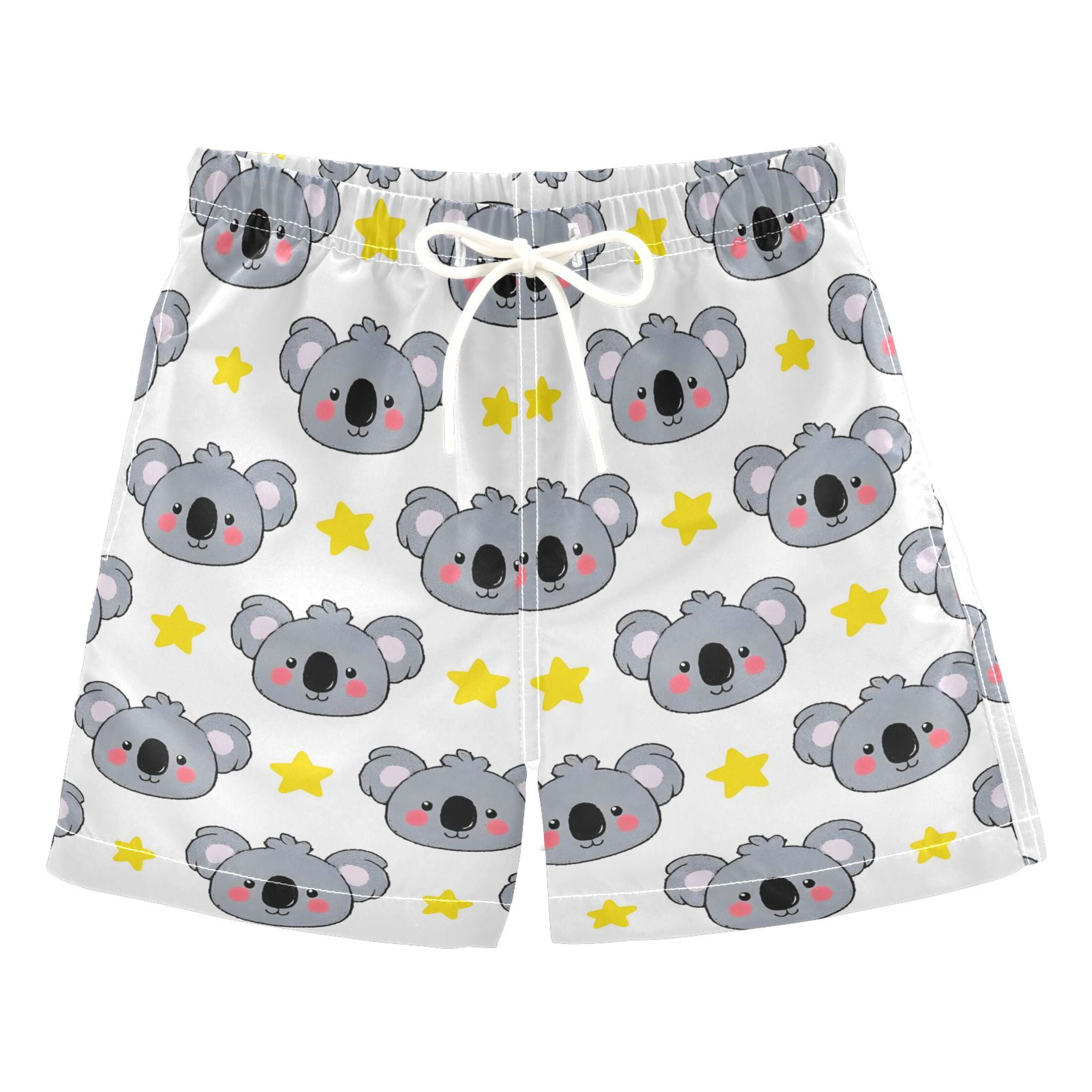 Koala Stars Pattern Swim Trunks Quick Dry Beach Pool Board Shorts ...