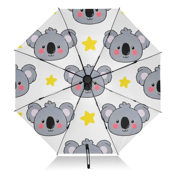Koala Stars Pattern Umbrella Folding Sun Umbrella Travel Auto Open ...