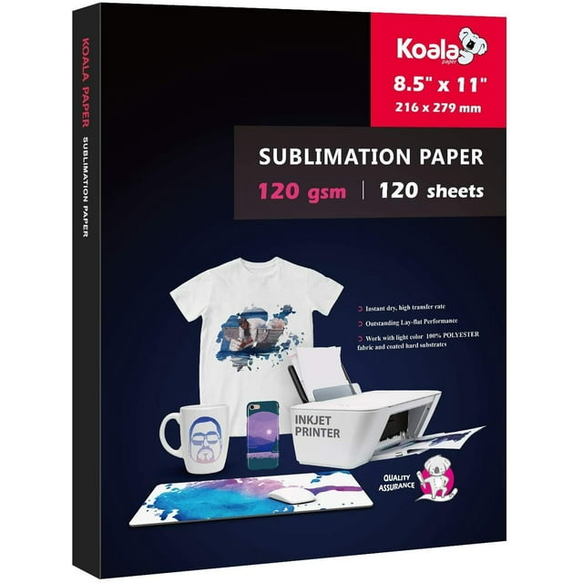 Koala Sublimation Paper 8.5x11 120 Sheets 120gsm for Inkjet Printer ...