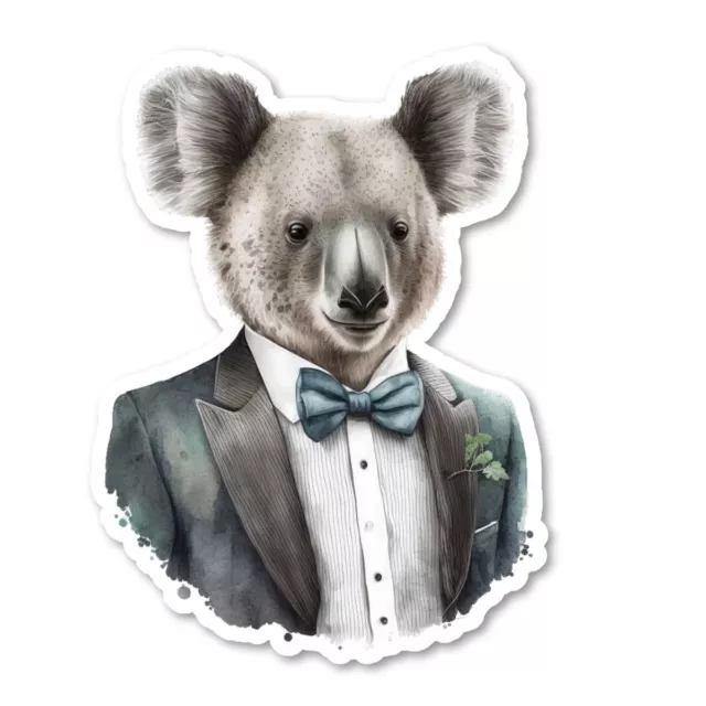 Koala In Suit Sticker, Water Resistant, Water Bottle, Laptop ...