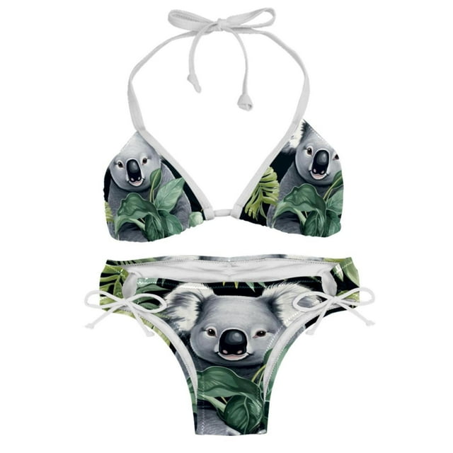 Koala Swimsuit Bikini Set with Detachable Sponge and Adjustable Strap ...