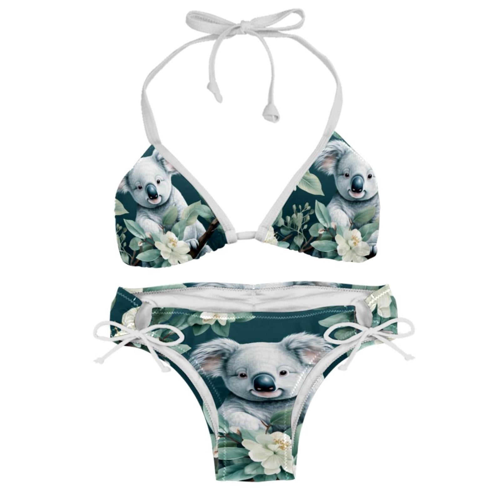 Koala Swimsuit Women Bikini Set with Detachable Sponge & Adjustable ...