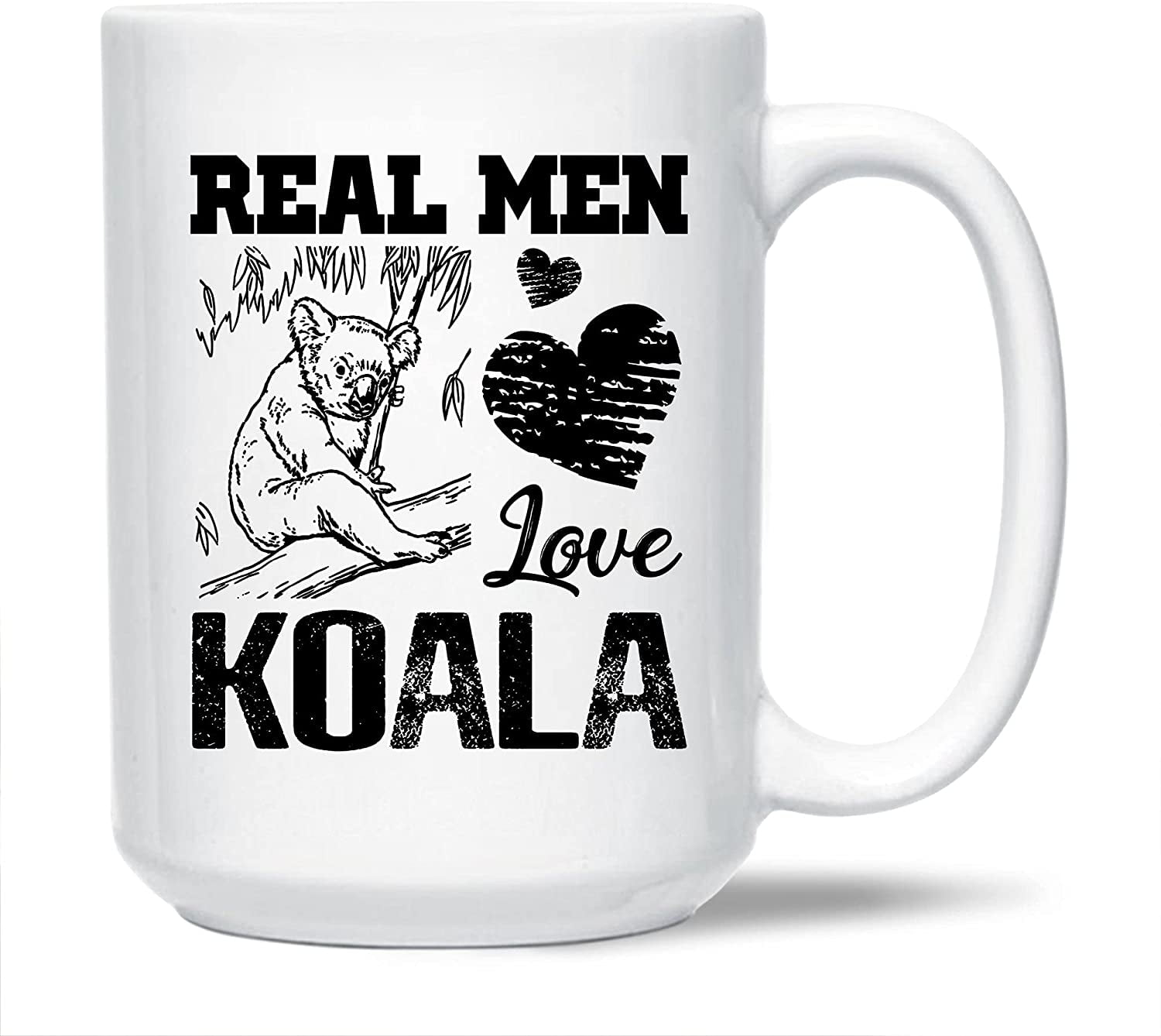 Koala Tea Cup Gifts For Family / Friends, Real Men Love Koala White Ceramic Mug, Funny Koala ...