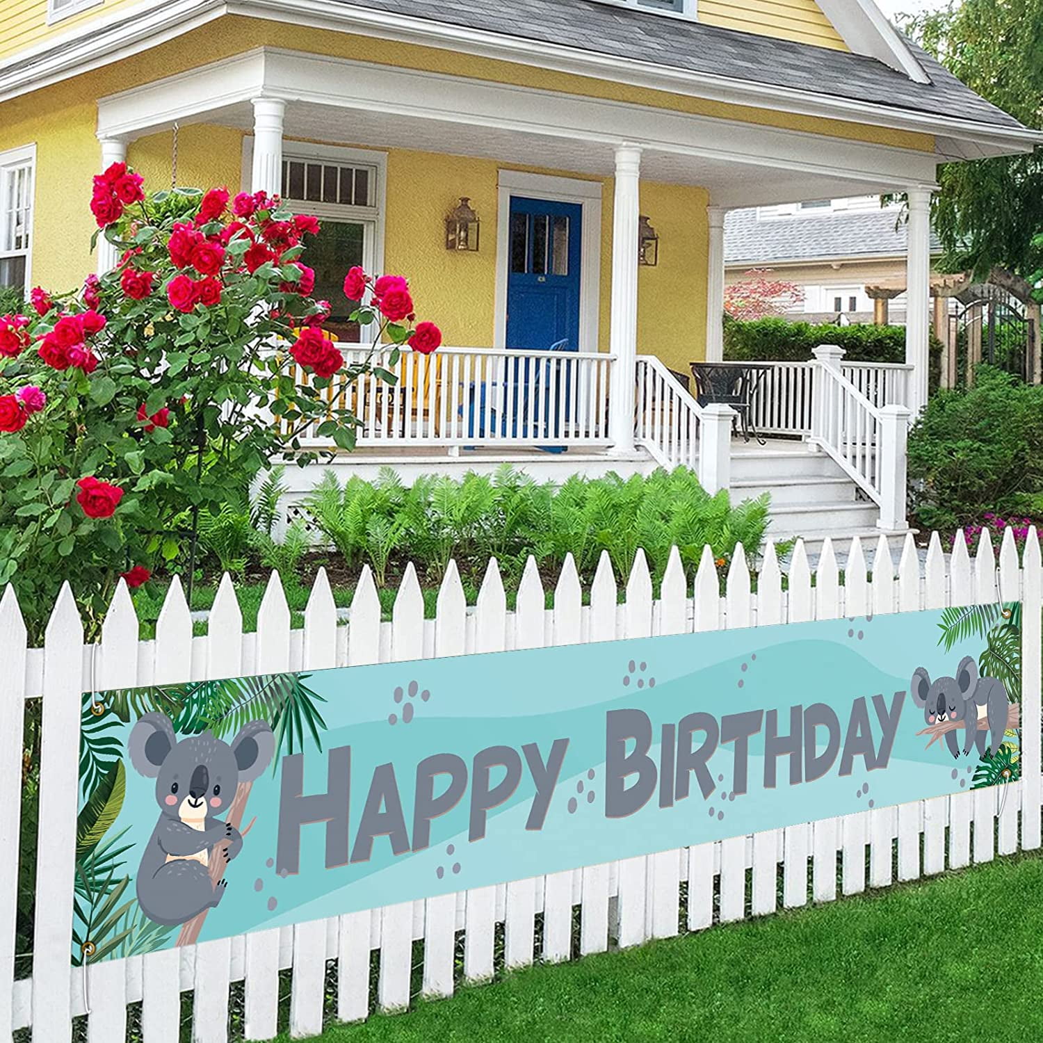 Koala Theme Happy Birthday Banner,Baby Shower 1st Birthday Party ...