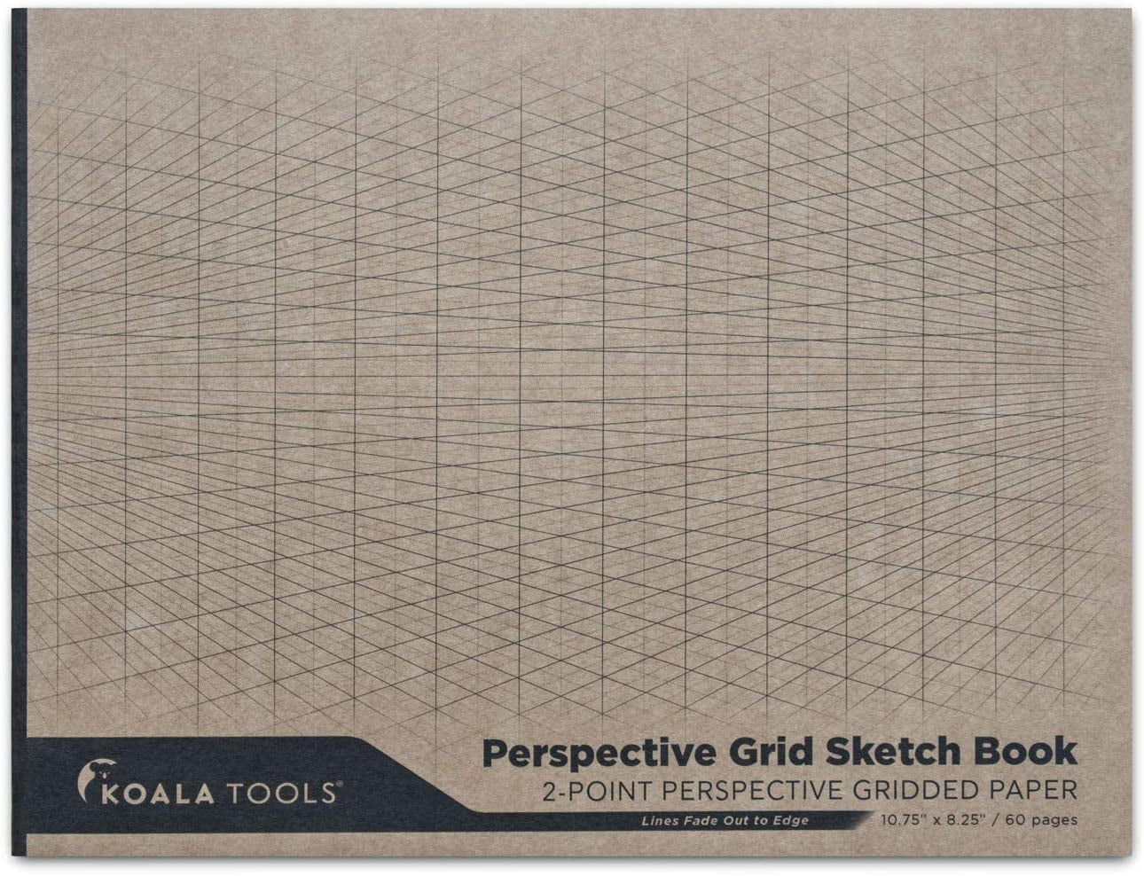 Koala Tools Drawing Perspective (2-Point) 3D Grid Sketchbook | 10.75” X ...