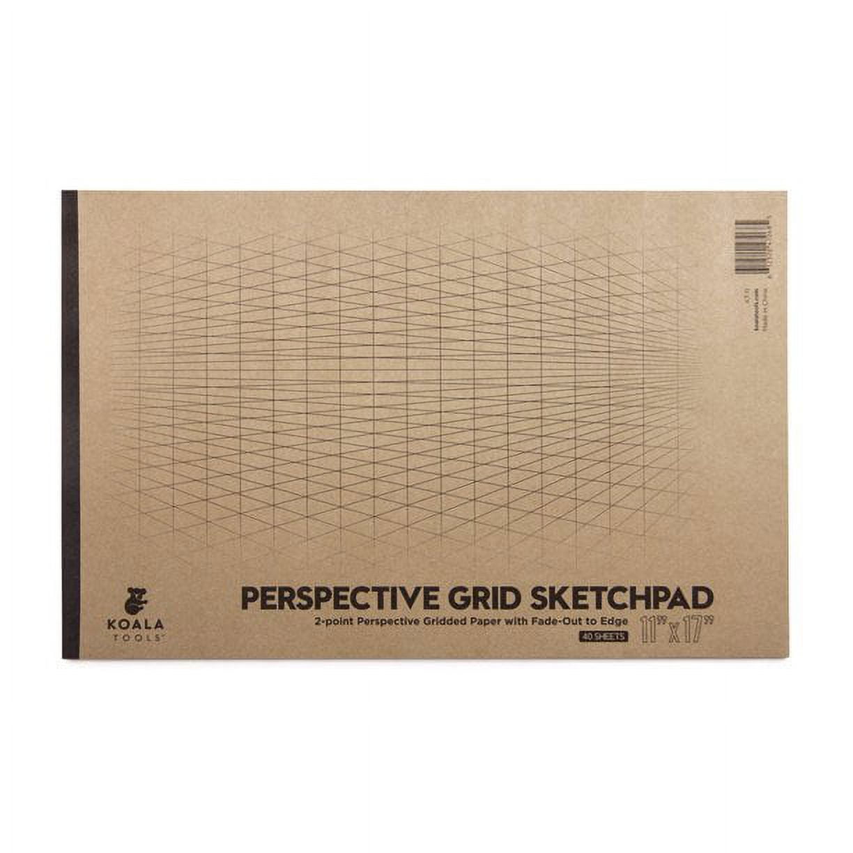 Koala Tools Professional Sketchbook - Large 2-Point Drawing Perspective Pad 11x17 inches, 40 pp ...
