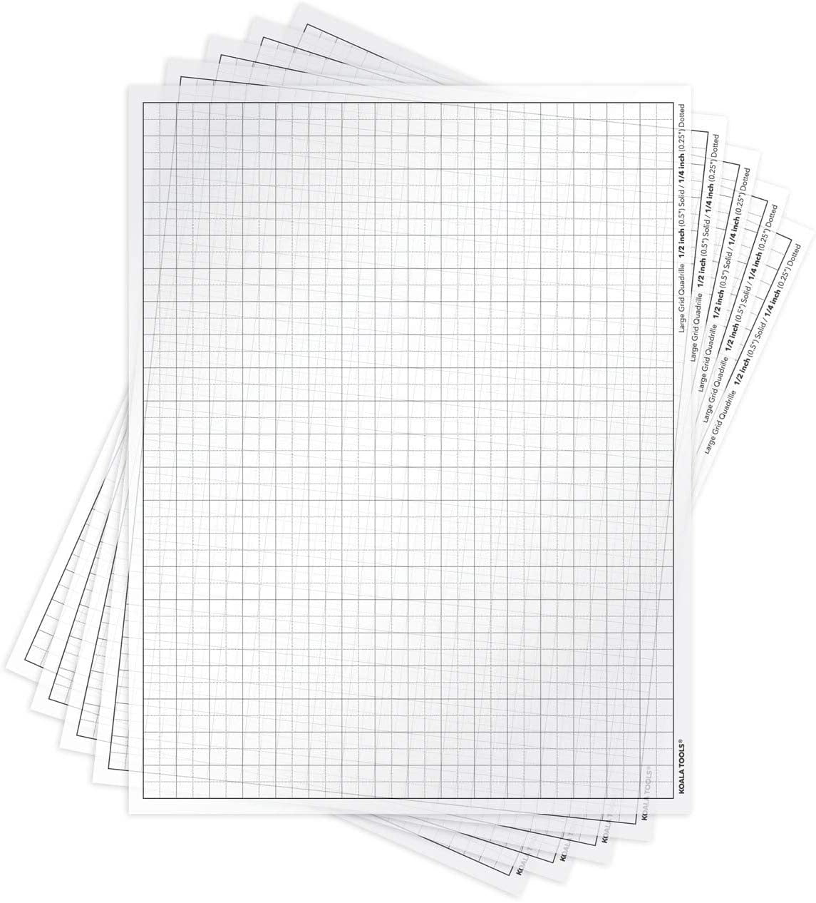 Koala Tools Quadrille Grid Transparency Sheets (Pack of 5) 8.5" x 11 ...