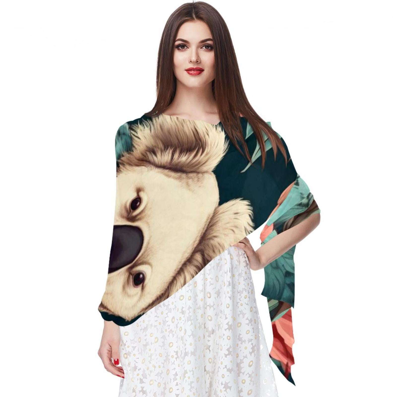 Koala Translucent Chiffon Yarn Silk Scarf - Lightweight and Breathable ...