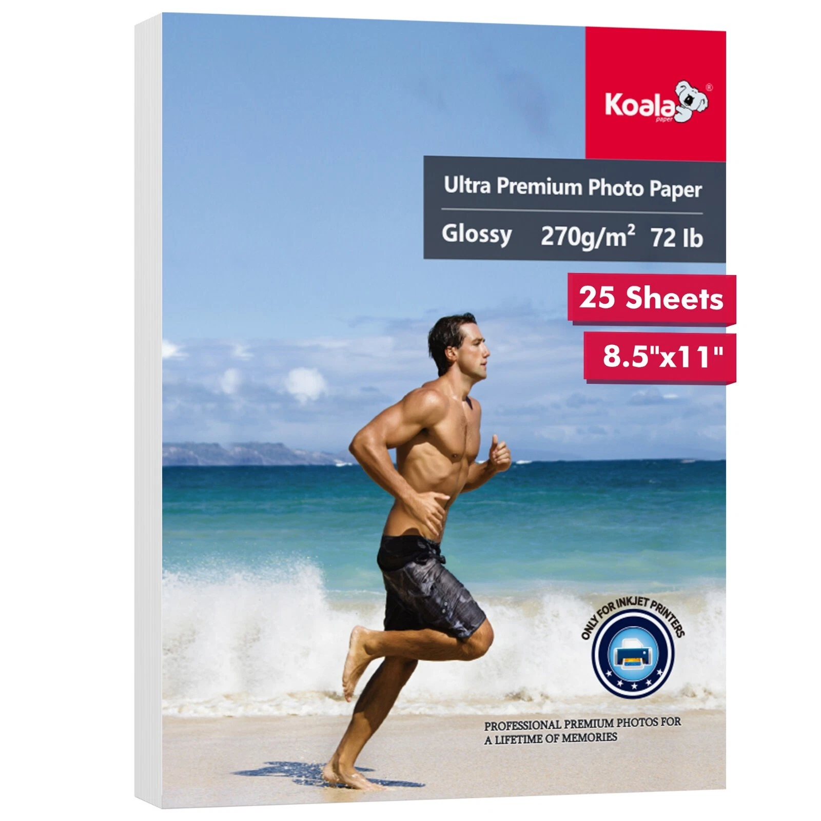 Koala Ultra Premium 72LB Photo Paper 8.5x11 Glossy, 72lb 12Mil ...