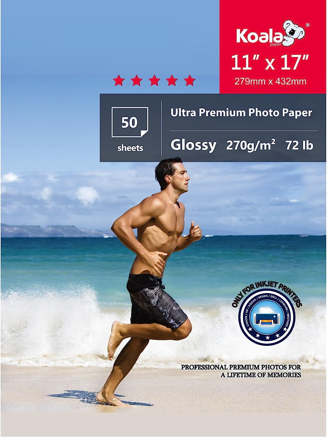 Koala Ultra Premium Photo Paper 11x17 Glossy Photo Printer Paper 72lb ...