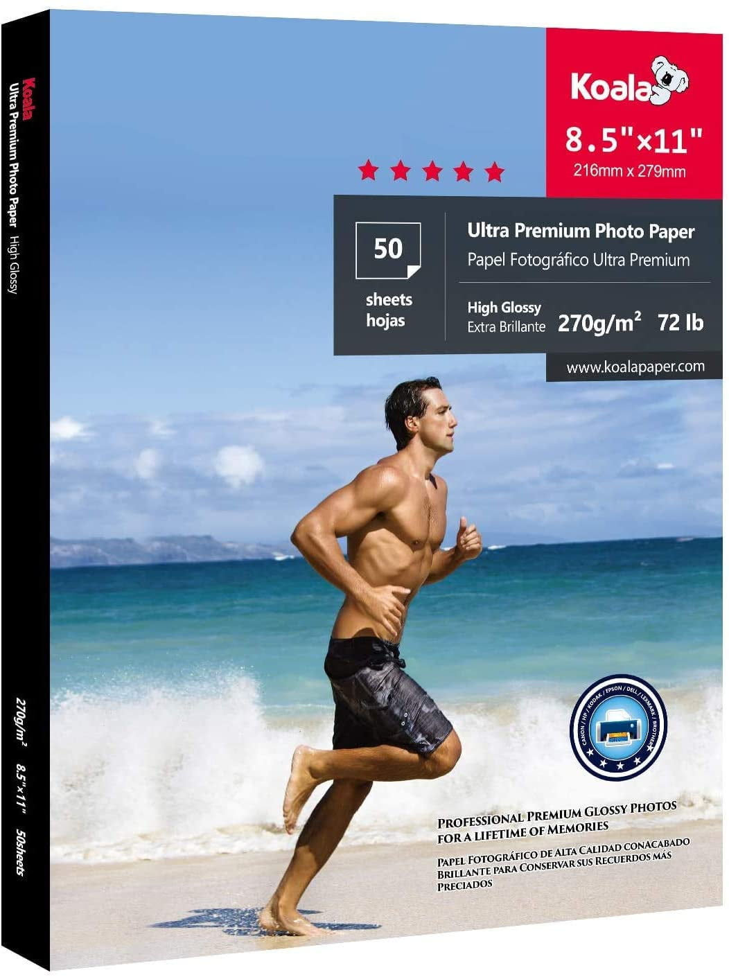 Koala Ultra Premium Photo Paper 8.5x11 Glossy 72lb Picture Paper for ...