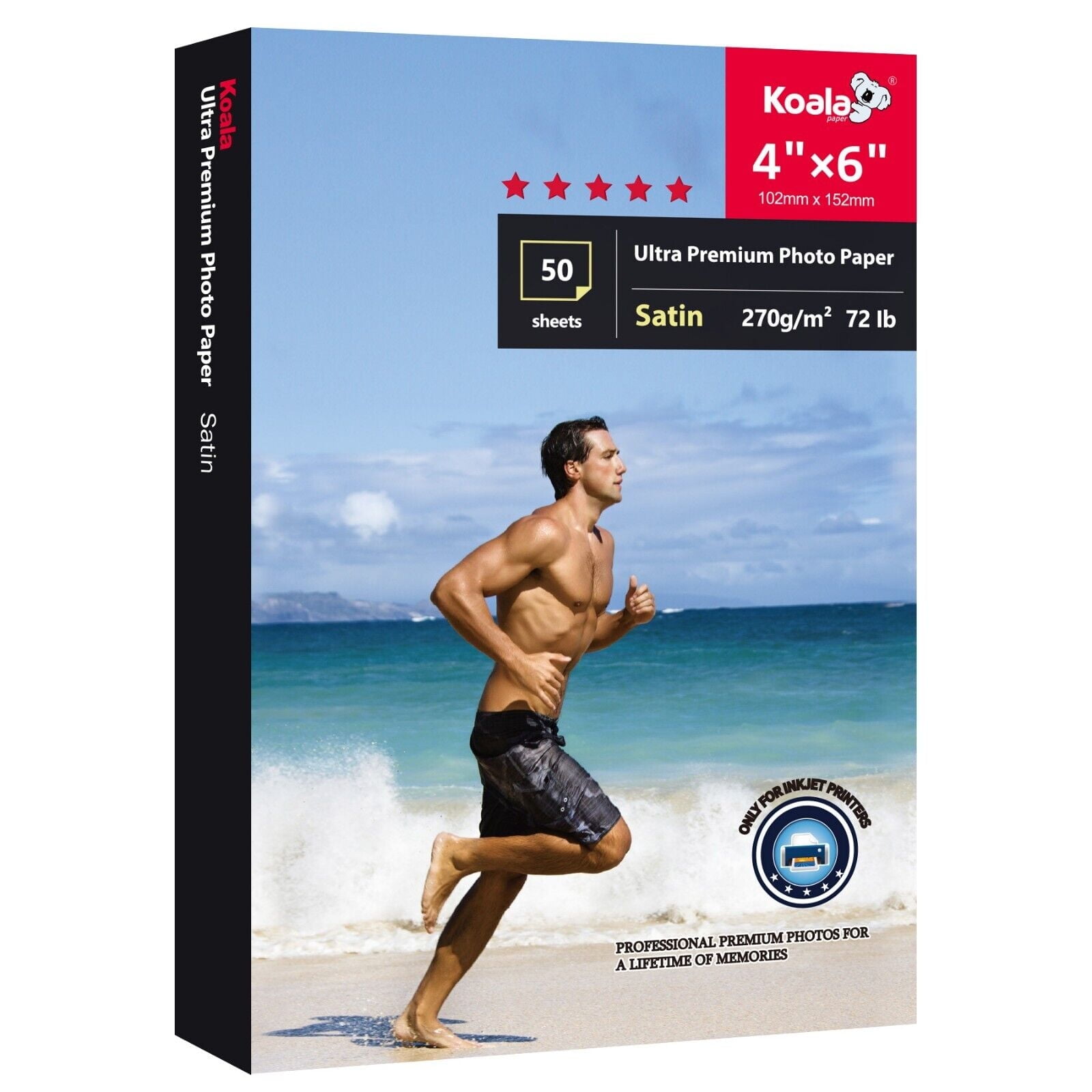 Koala Professional Inkjet Photo Paper, Ultra Premium Satin 4x6, 72lb ...