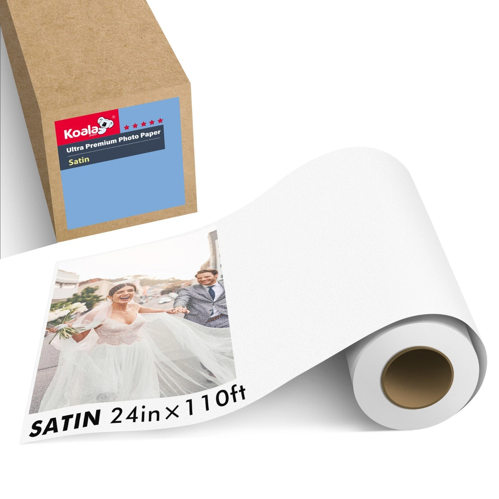 Koala Ultra Premium Satin Photo Paper Roll 24 In X 110 Ft for Large-format Inkjet Printers HP ...