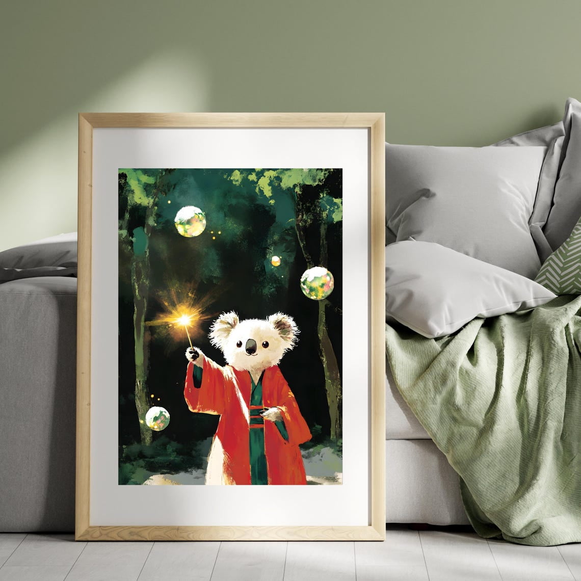 Koala Wizard Poster, Enchanted Koalamagical Forest Koala Art, Cute ...