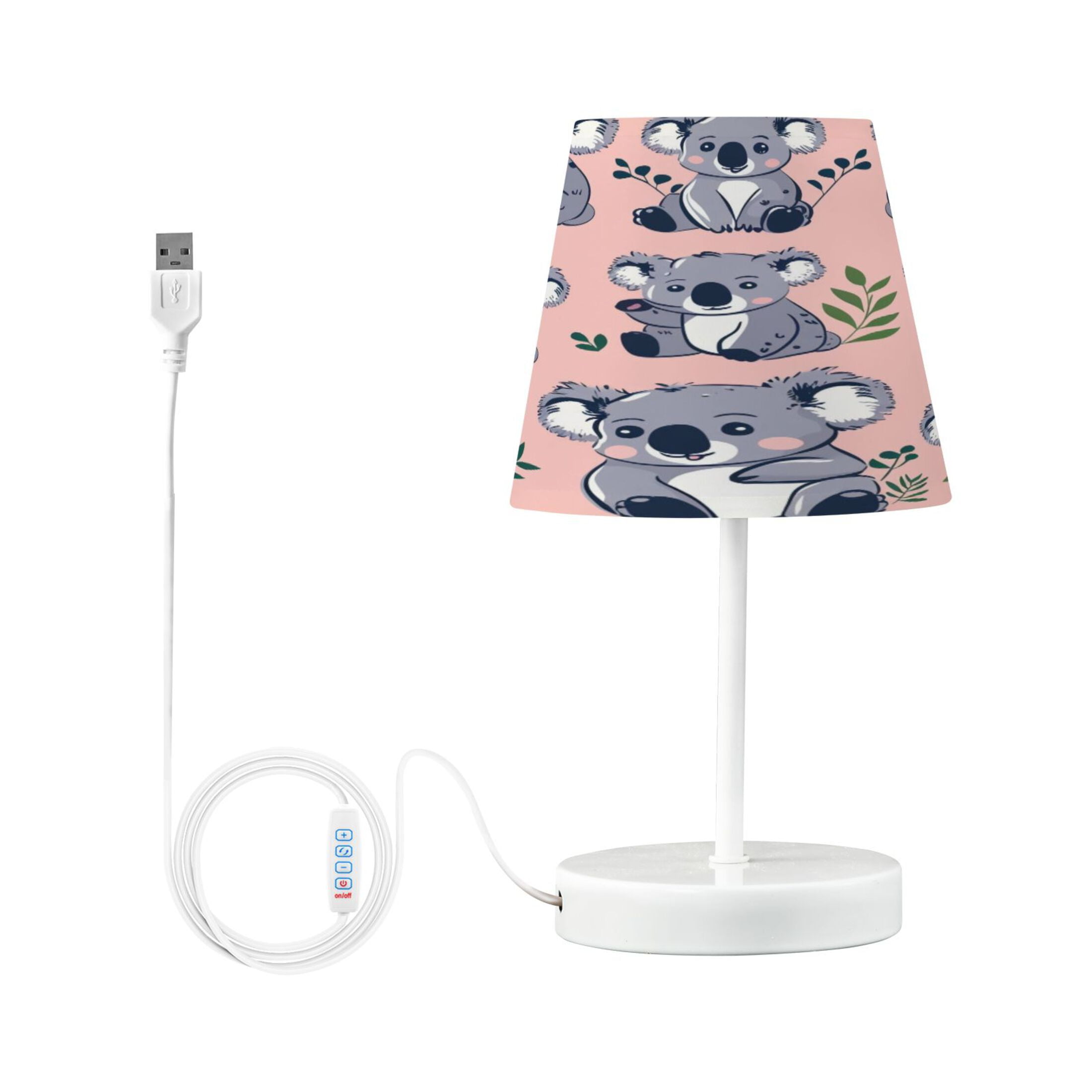 Koala and Leaves Desk Lamp LED Table Nightstand Lamps with 3 Color ...