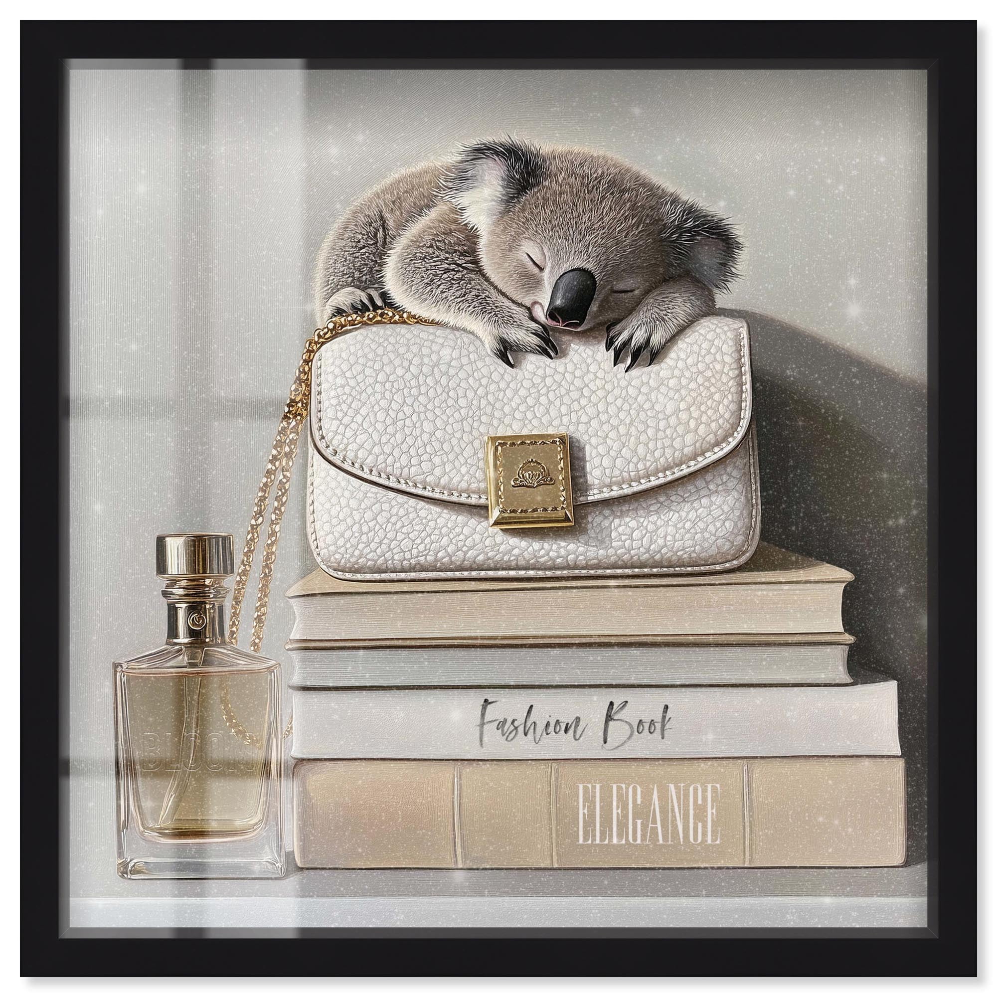 Koala on Fashion Books Shadowbox Print Fashion Art Prints by Art Remedy ...