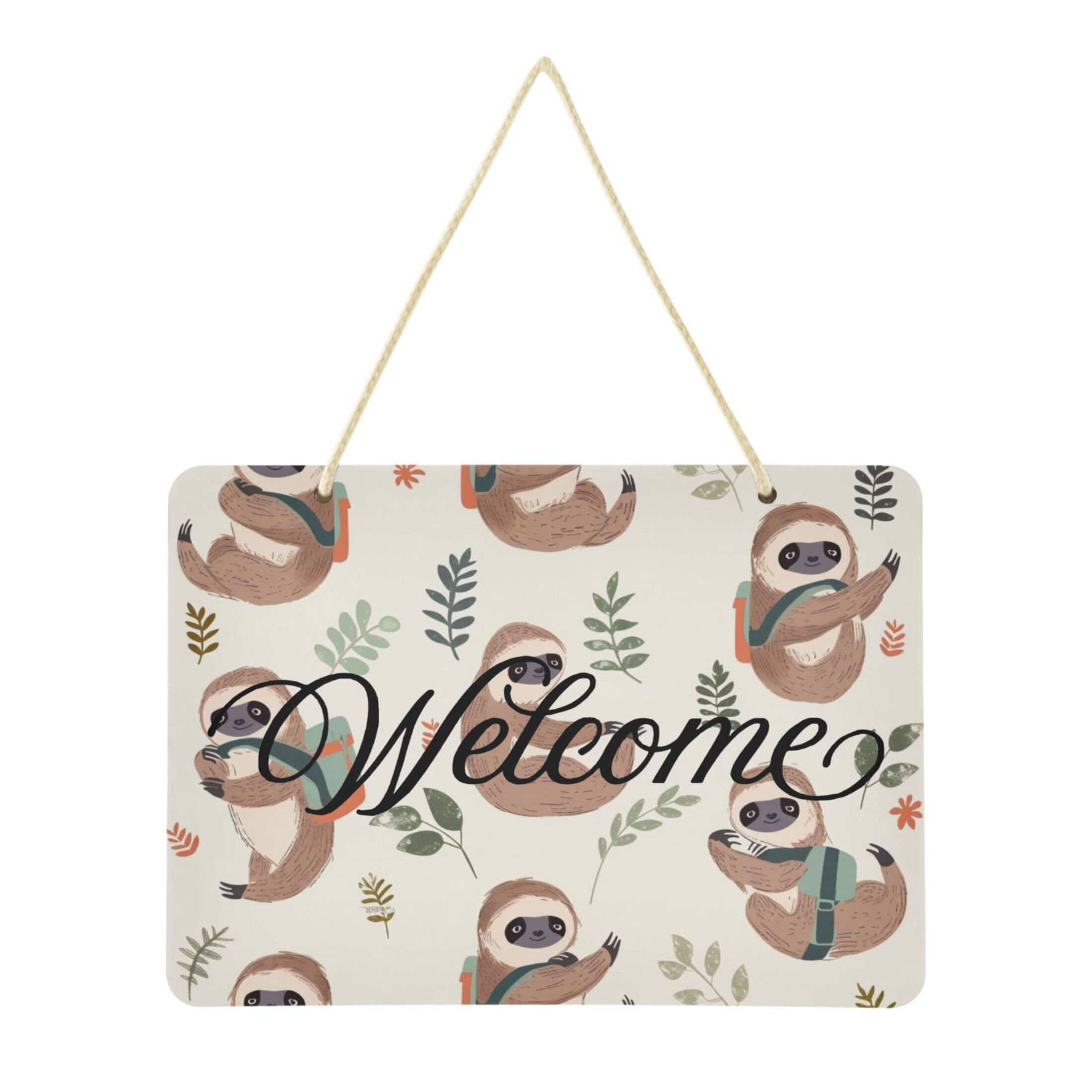 Koala with Backbag Welcome Sign Front Door PVC 14x10 inch Hanger Hello ...