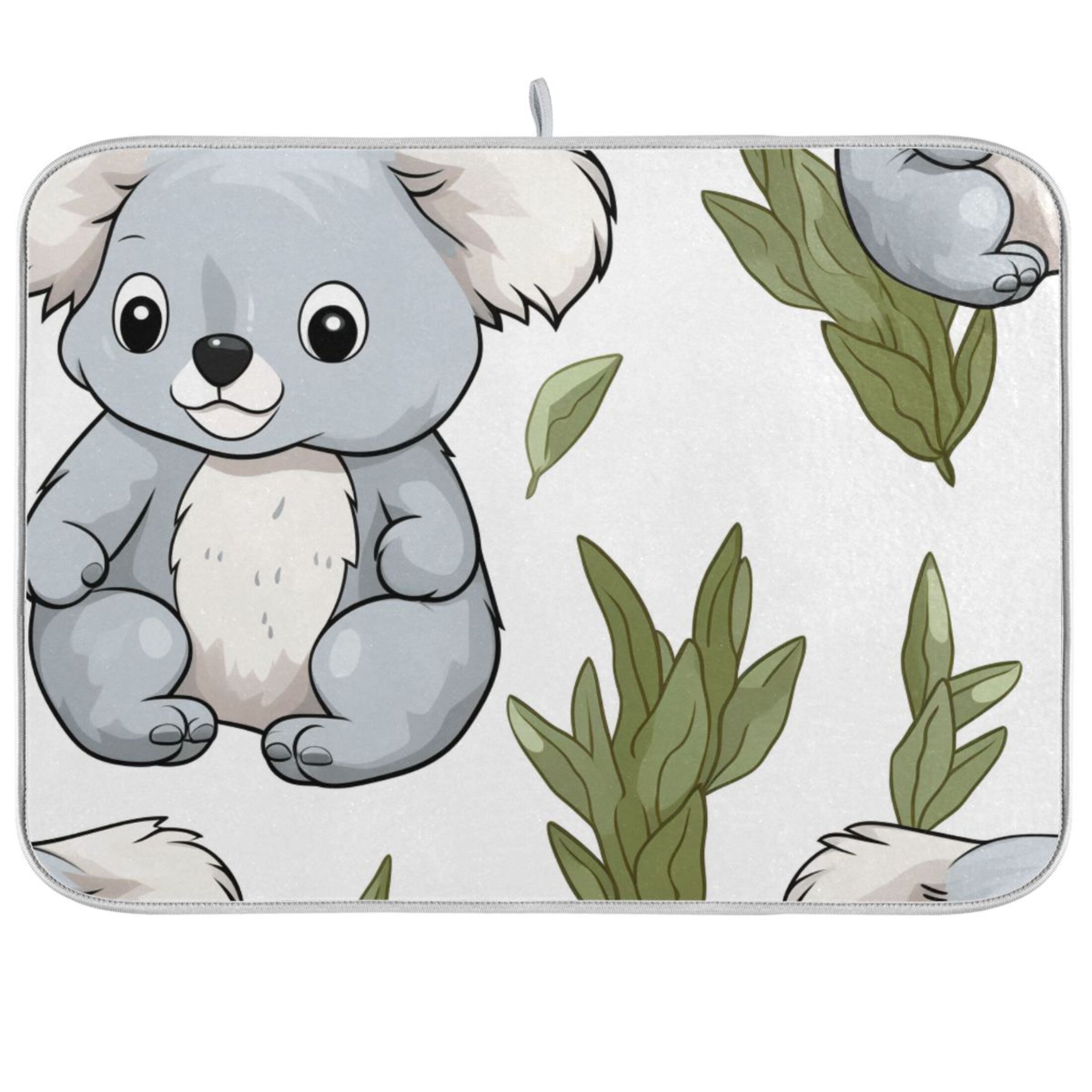 Koala with Leaves Dish Drying Mat Microfiber Kitchen Pad Large Counter ...