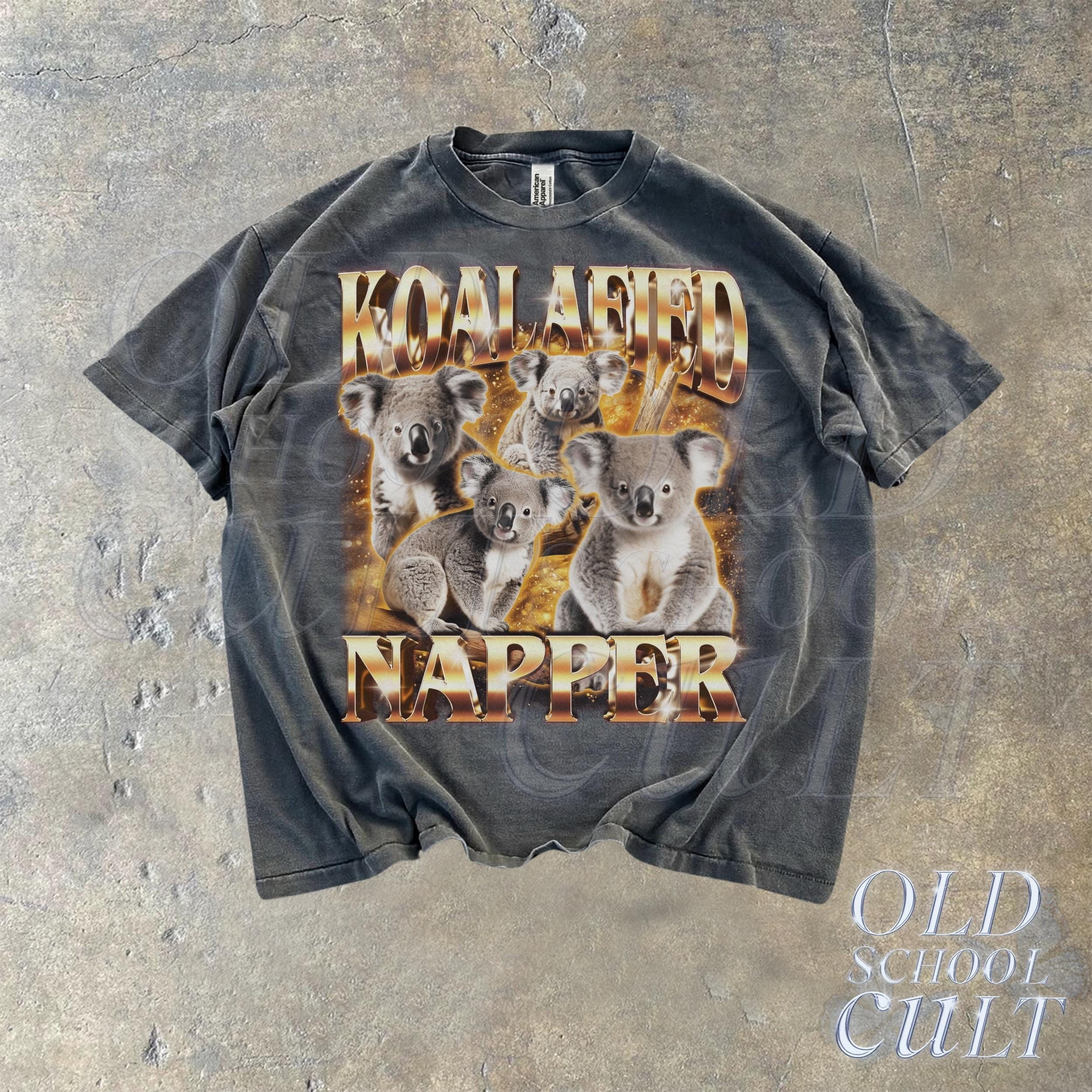 Koalafied Napper Funny Meme Retro Shirt, Quirky Tee, Washed Unisex ...