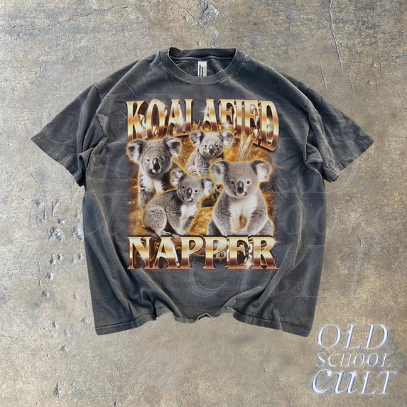 Koalafied Napper Funny Meme Retro Shirt, Quirky Tee, Washed Unisex ...