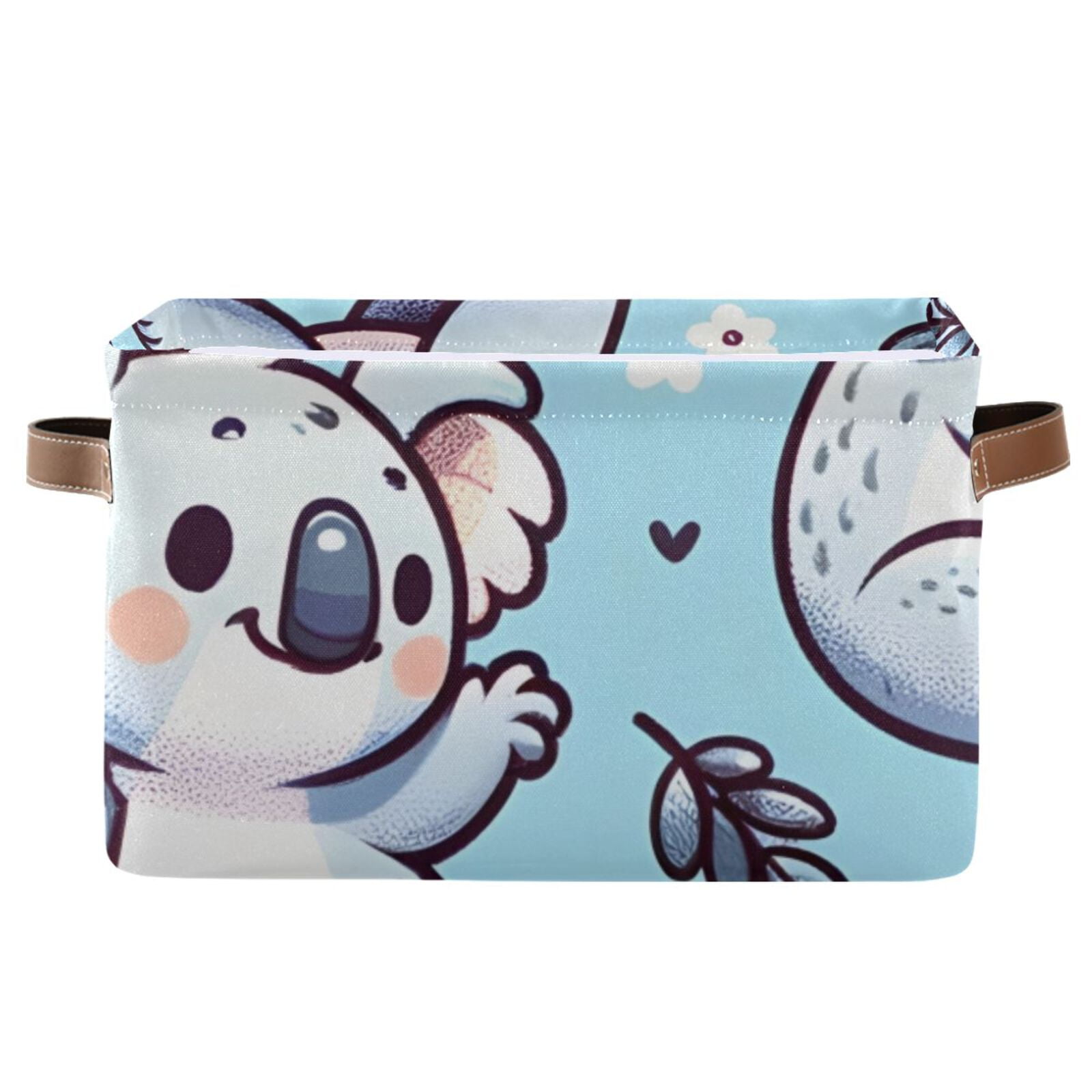 Koalas Leaves Blue Storage Bins Baskets With Handles Storage Box ...