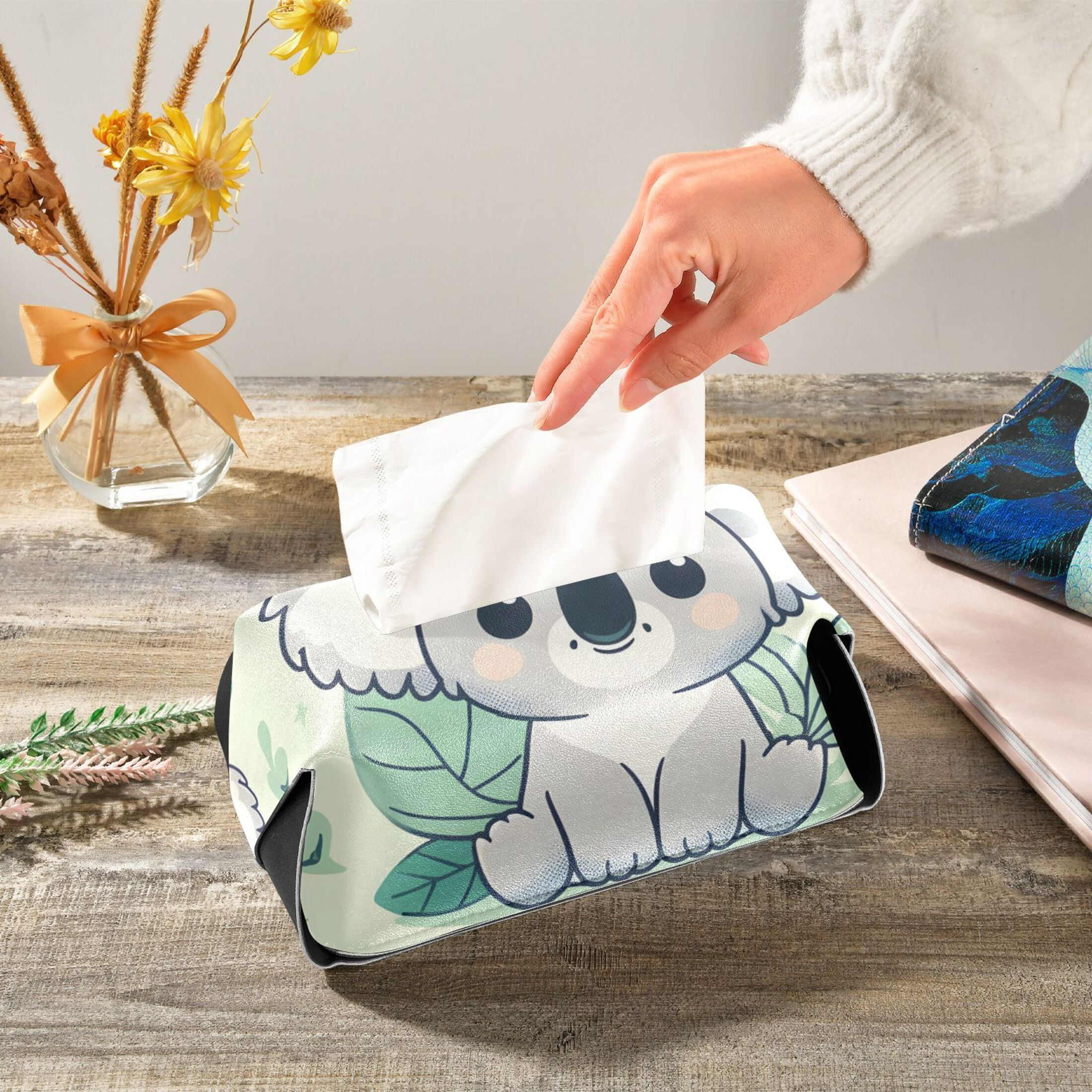 Koalas Leaves Green Napkin Dispenser Leather Paper Napkins Holders ...
