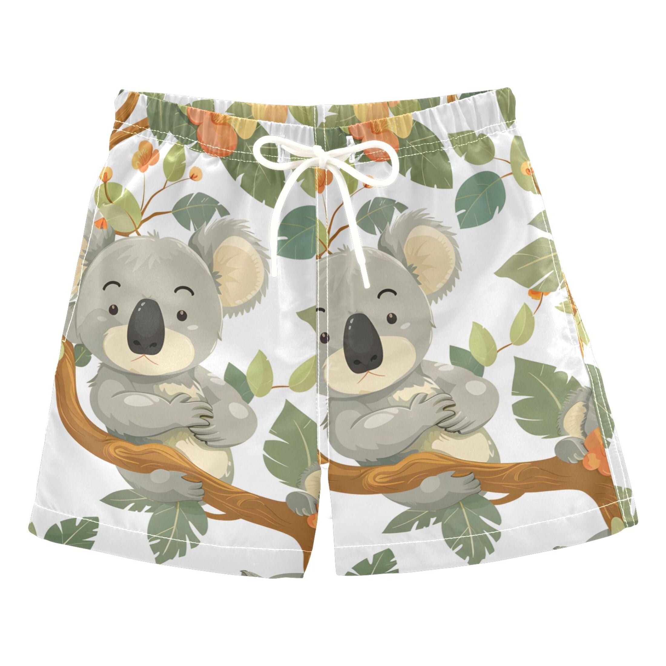 Koalas Lying on Branches Leaves Boys' Swim Trunks Board Shorts Beach ...