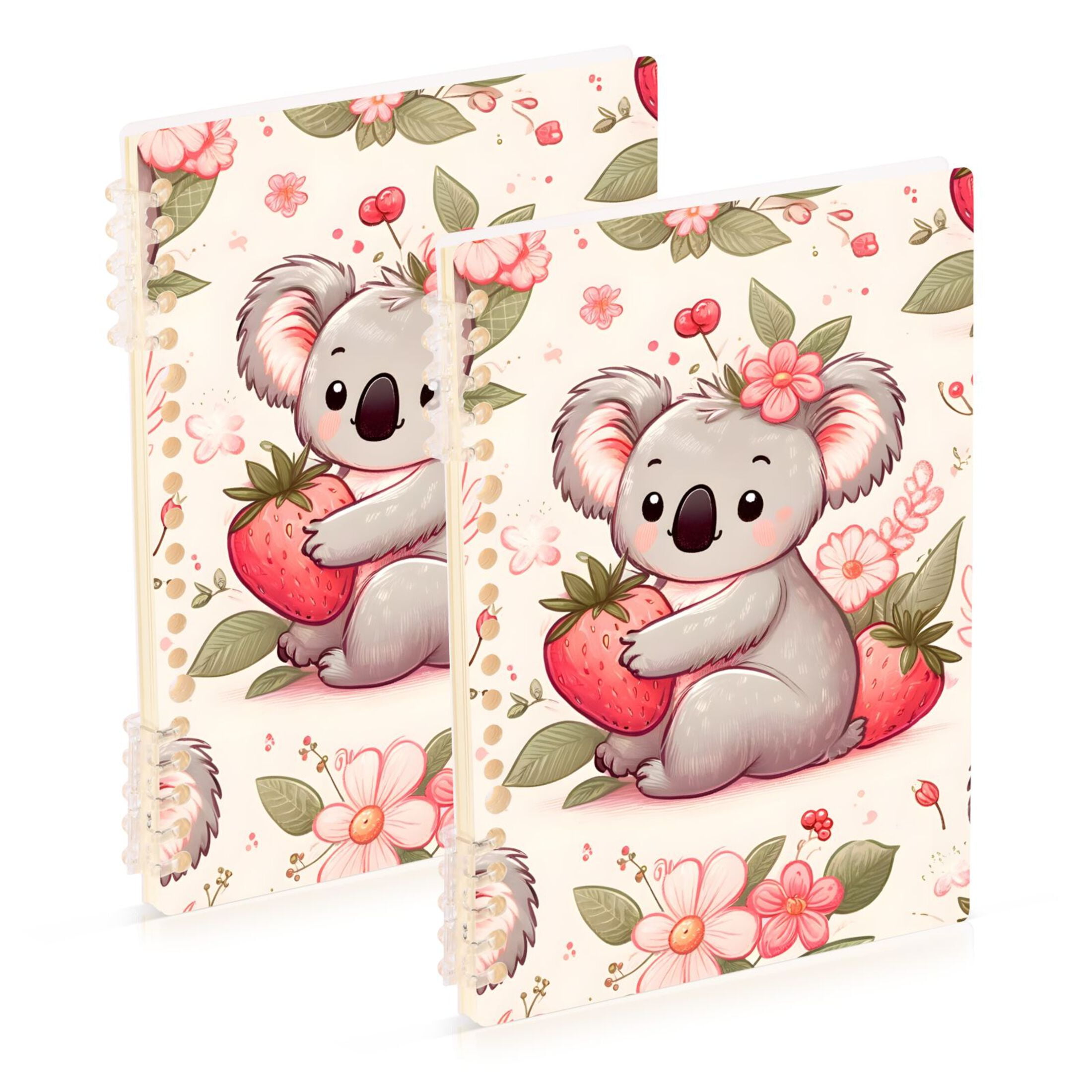 Koalas Strawberry Ring Binder Notebook Journey Note Diary College Ruled ...