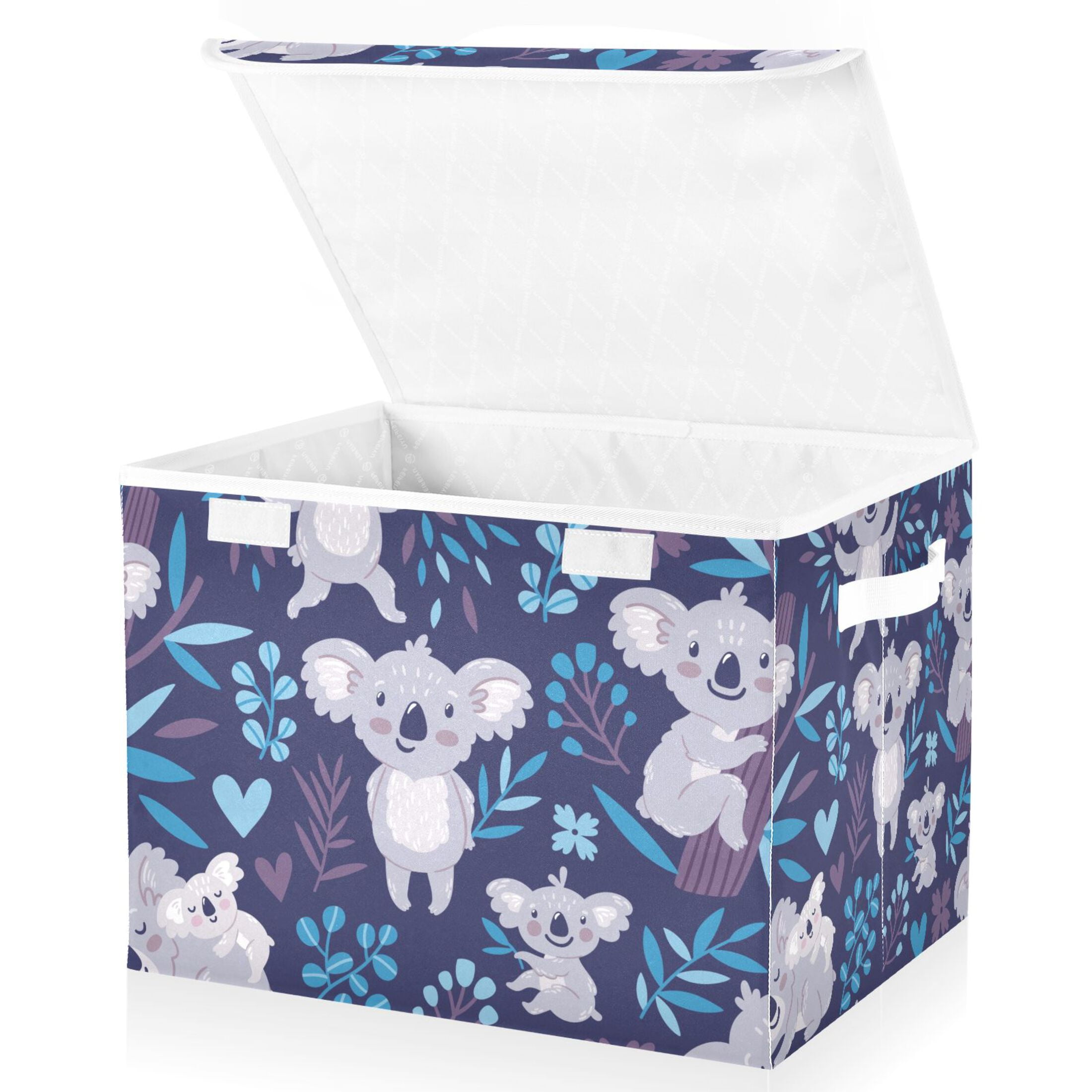 Koalas with Floral Large Lidded Storage Bin Foldable Storage Boxes ...