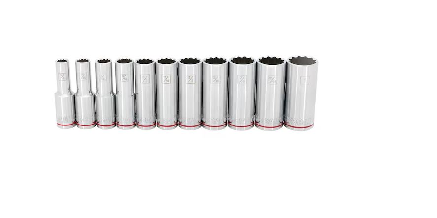 Kobalt 1/2-in Drive Standard (SAE) Deep Socket Set (11-Pieces ...