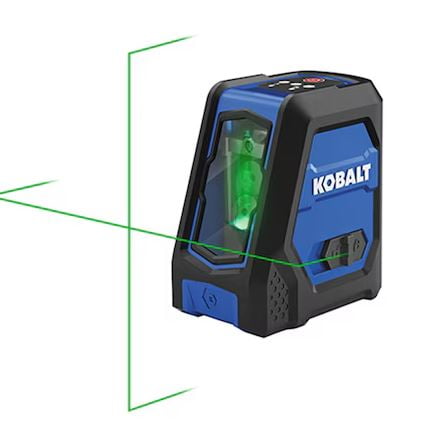 Kobalt 100-Feet Green Self-Leveling Cross-line Laser Level Kit ...
