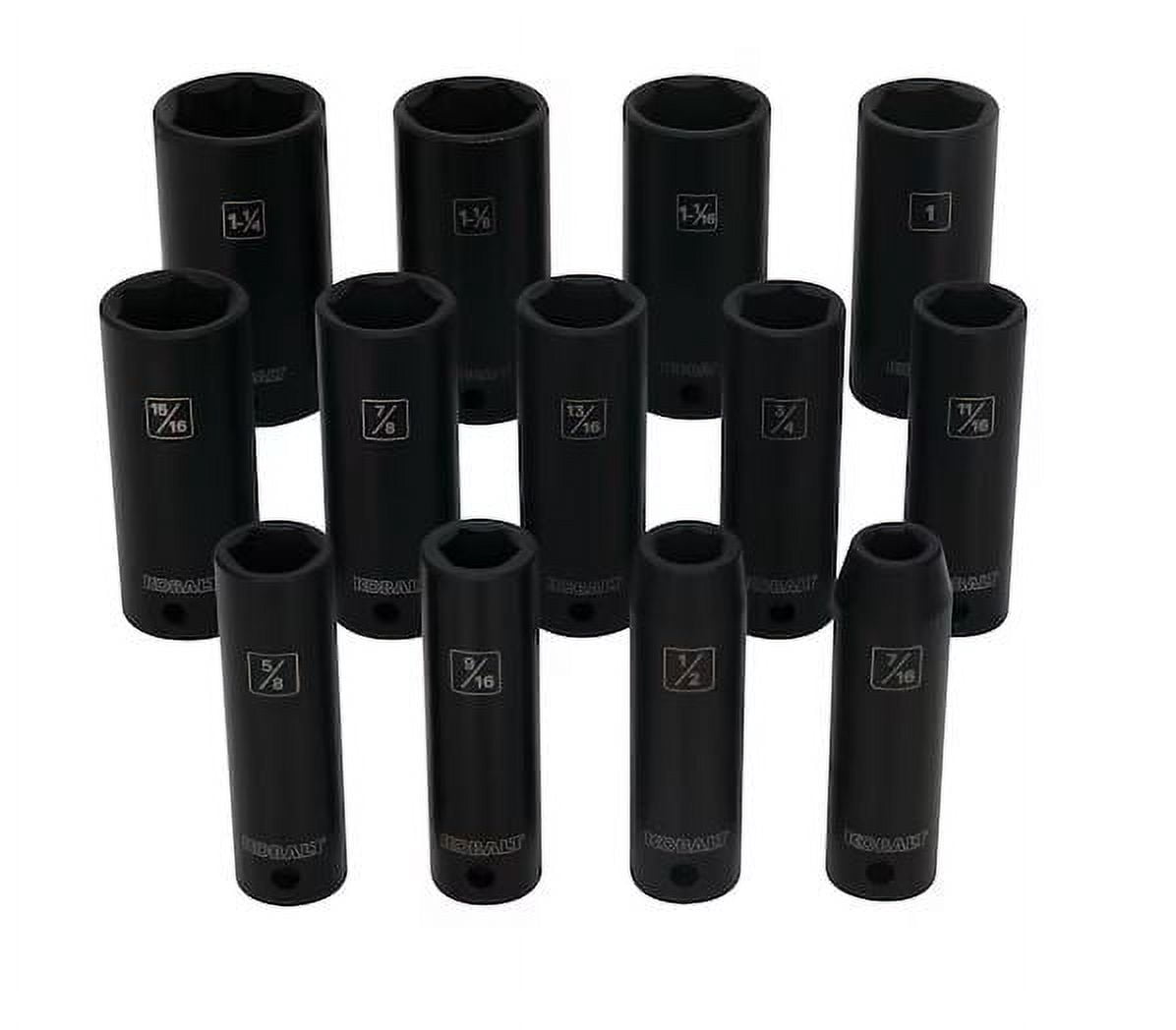 Kobalt 13 -Piece Standard (SAE) 1/2-in Drive Set 6-point Impact Socket ...