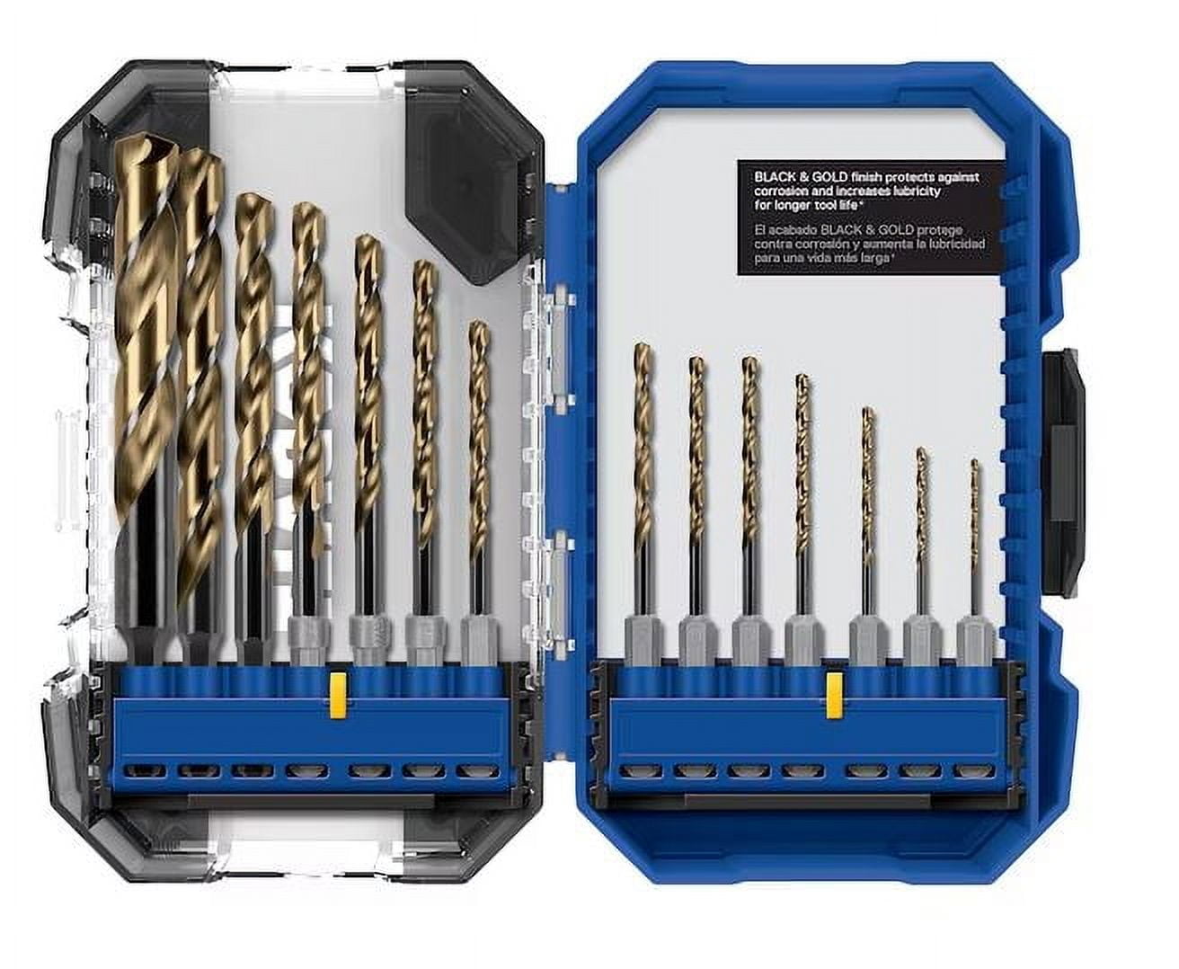 Kobalt 14-Piece Assorted x Black and Gold Coated Hss Jobber Length ...