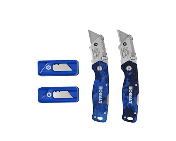 Kobalt 2-Pack Camo Lockback 3/4-in 50-Blade Folding Utility Knife ...