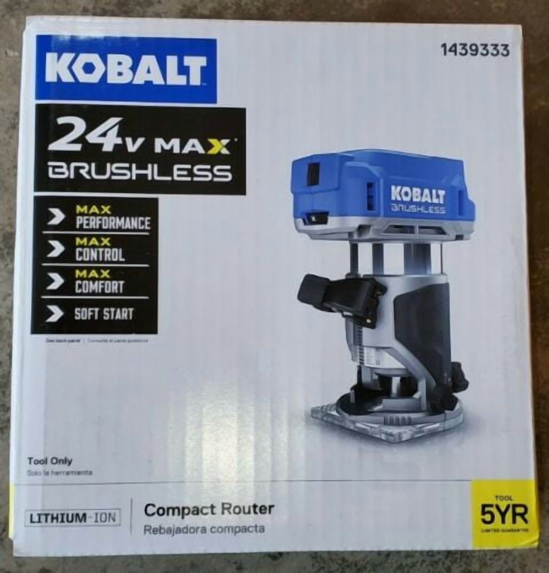 Kobalt KR 124B-03 24V Max Brushless Compact Router 1/4" Fixed Base ...