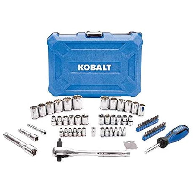 Kobalt 64-Piece Standard (SAE) and Metric Mechanic's Tool Set with Hard ...