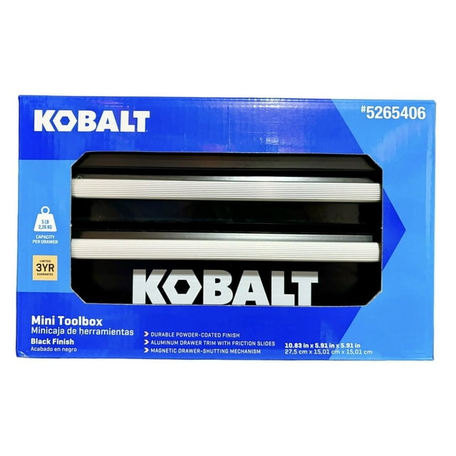 Kobalt Mini 2-Drawer Black Steel Tool Box Portable Storage System ...